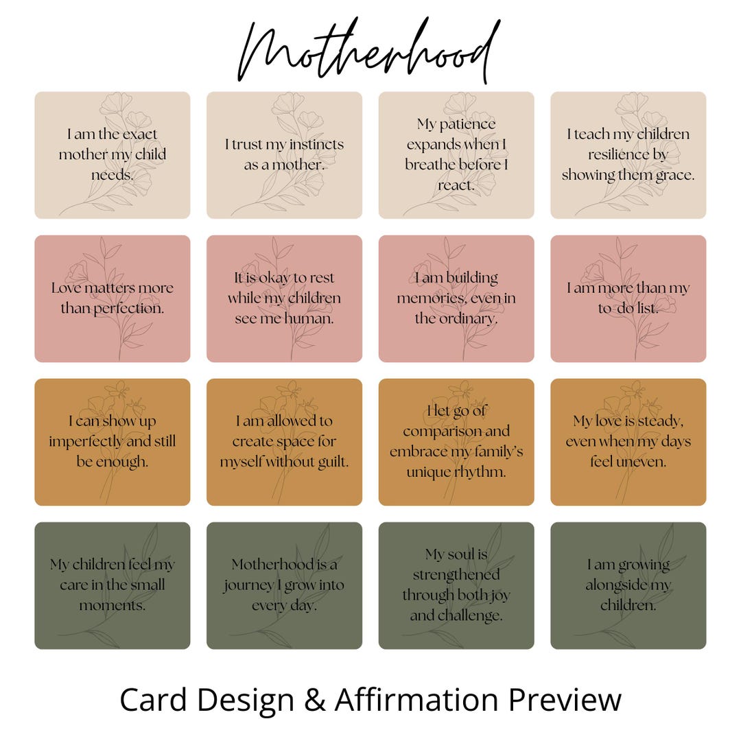MOTHERHOOD Printable Affirmation Cards - Digital Download - Hospital ...
