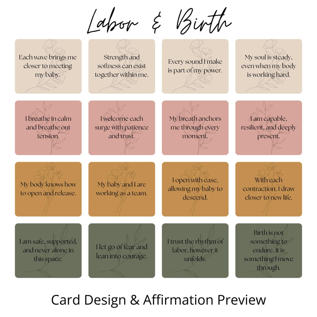 Labor & Birth Affirmation Cards – Midwife-authored Encouragement ...