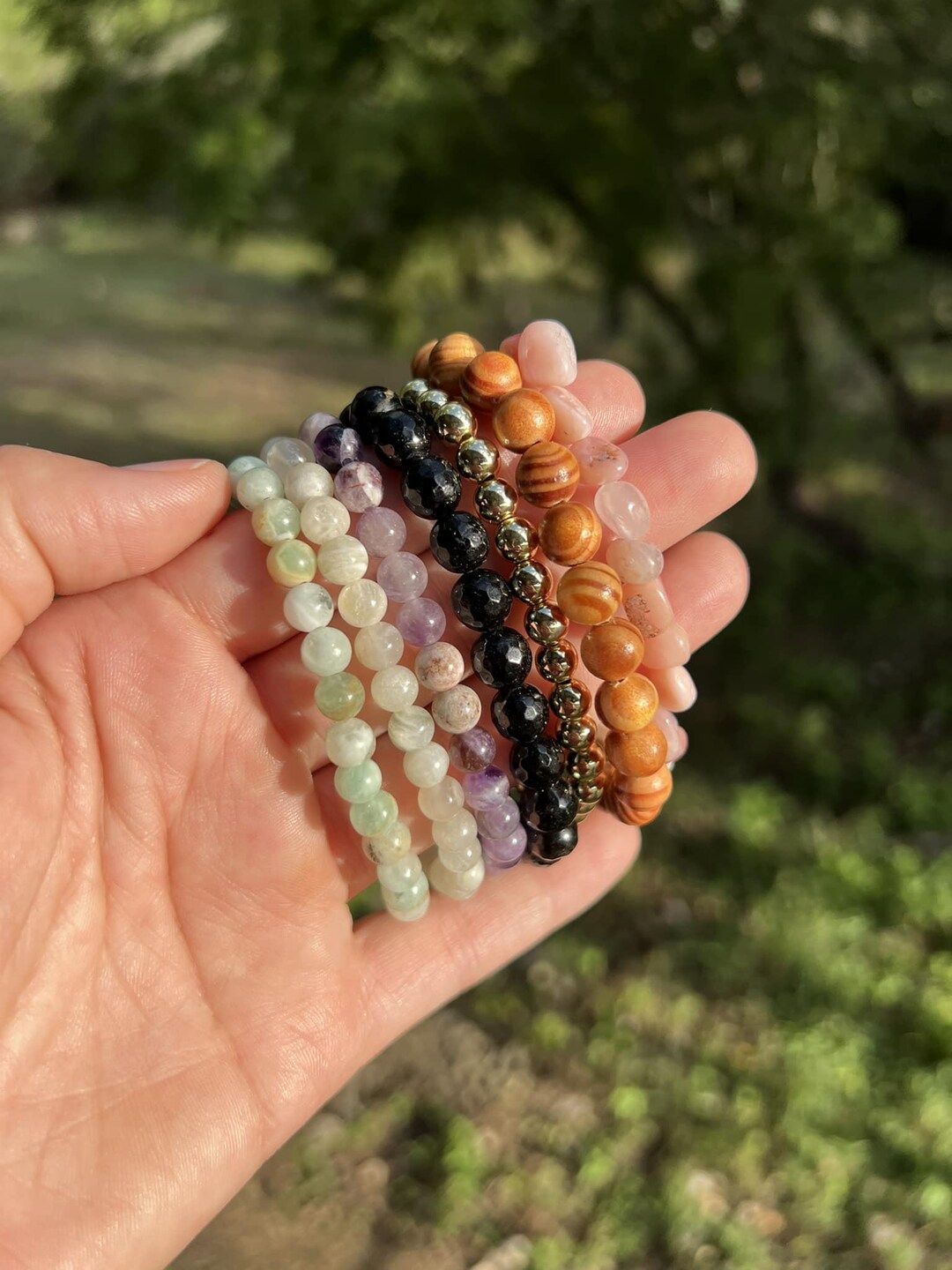 Natural Gemstone Bracelets Elastic Beaded Bracelets Bracelets for ...