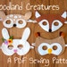 Woodland Animals fox Fawn Bunny and Owl Felt Mask PDF | Etsy