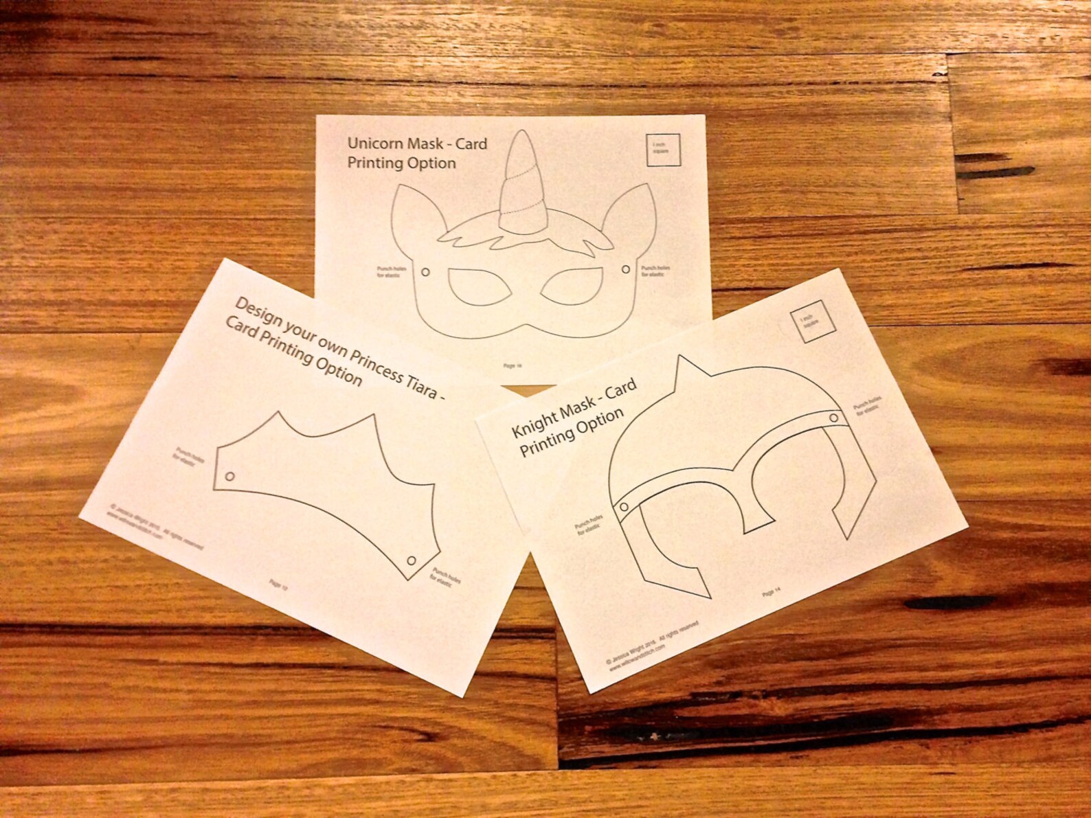Fairytale (princess Tiara, Unicorn and Knight Mask) Felt Mask PDF ...