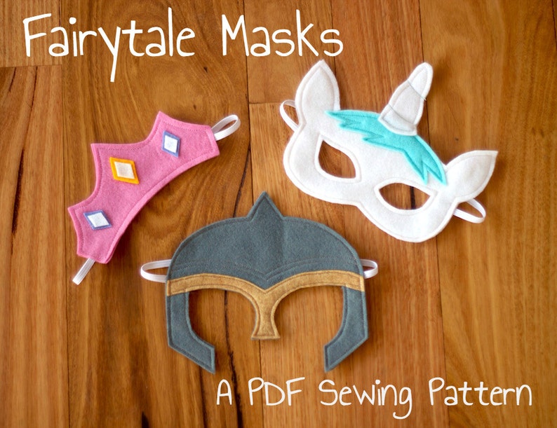 Fairytale princess Tiara Unicorn and Knight Mask Felt Mask - Etsy Australia