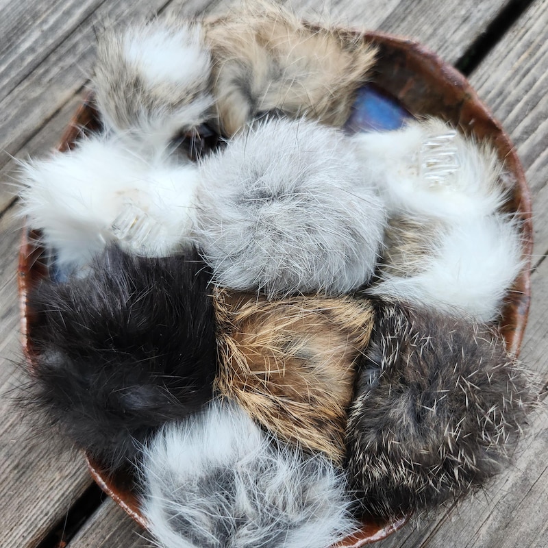 Rabbit Fur Hair Clips - Etsy
