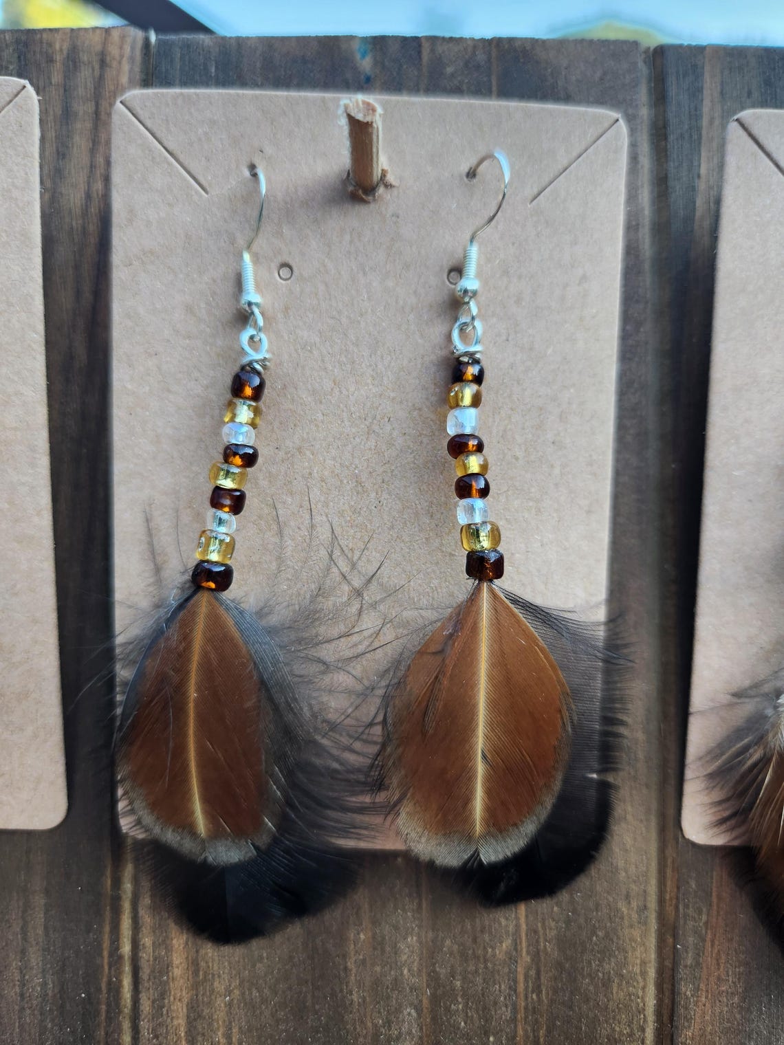 Real Feather Dangle Earrings, Hens Sustainably Raised on Our Homestead ...