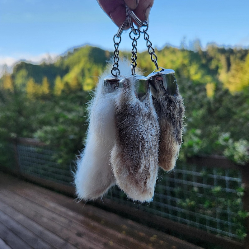 Real Fur Rabbit Keychain - Etsy