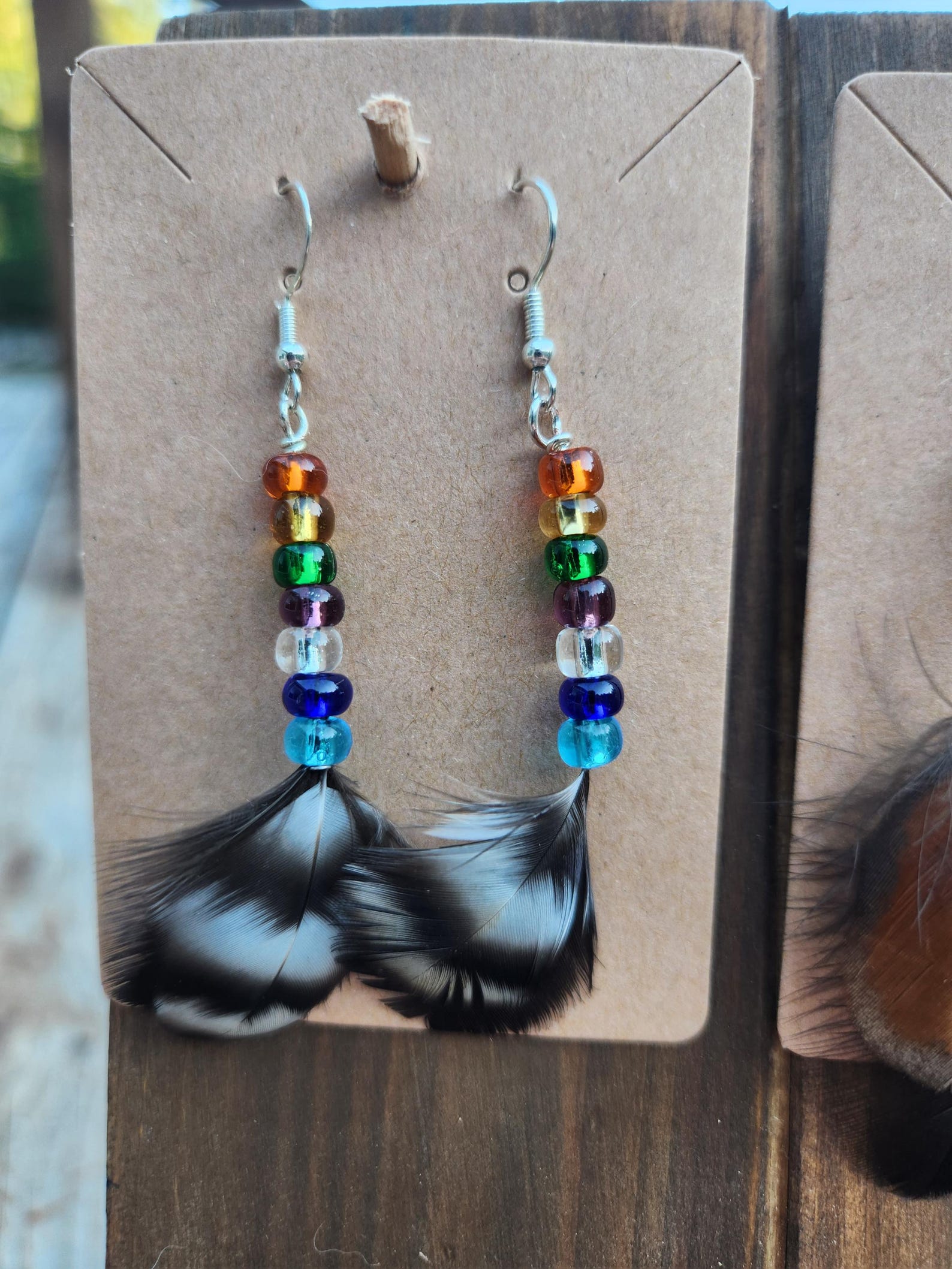 Real Feather Dangle Earrings, Hens Sustainably Raised on Our Homestead ...