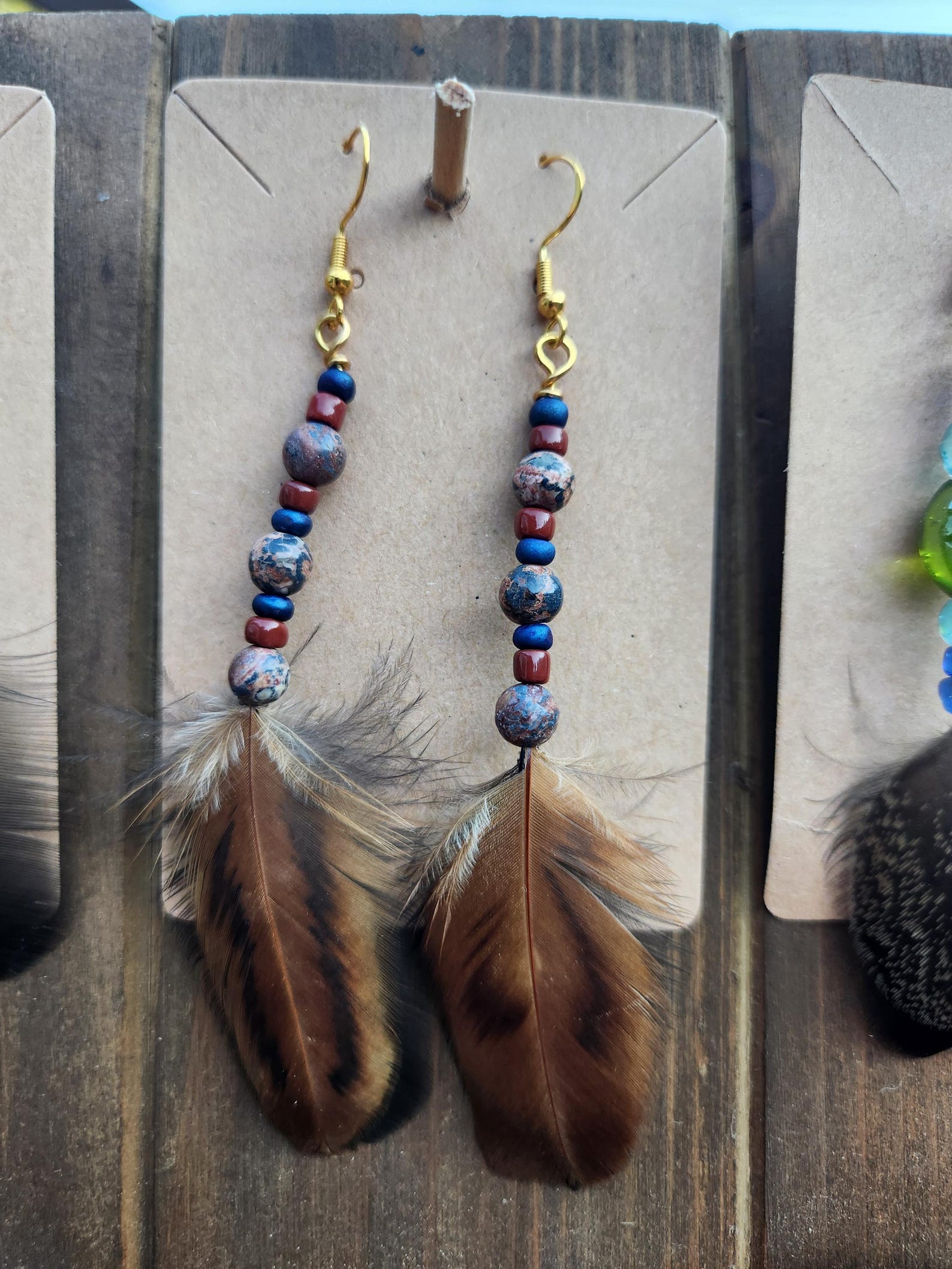 Real Feather Dangle Earrings, Hens Sustainably Raised on Our Homestead ...