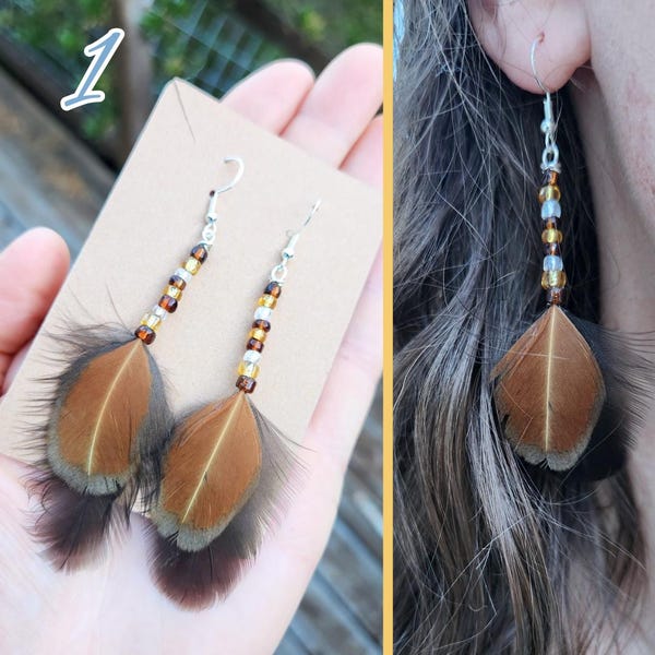 Real Feather Earring - Etsy