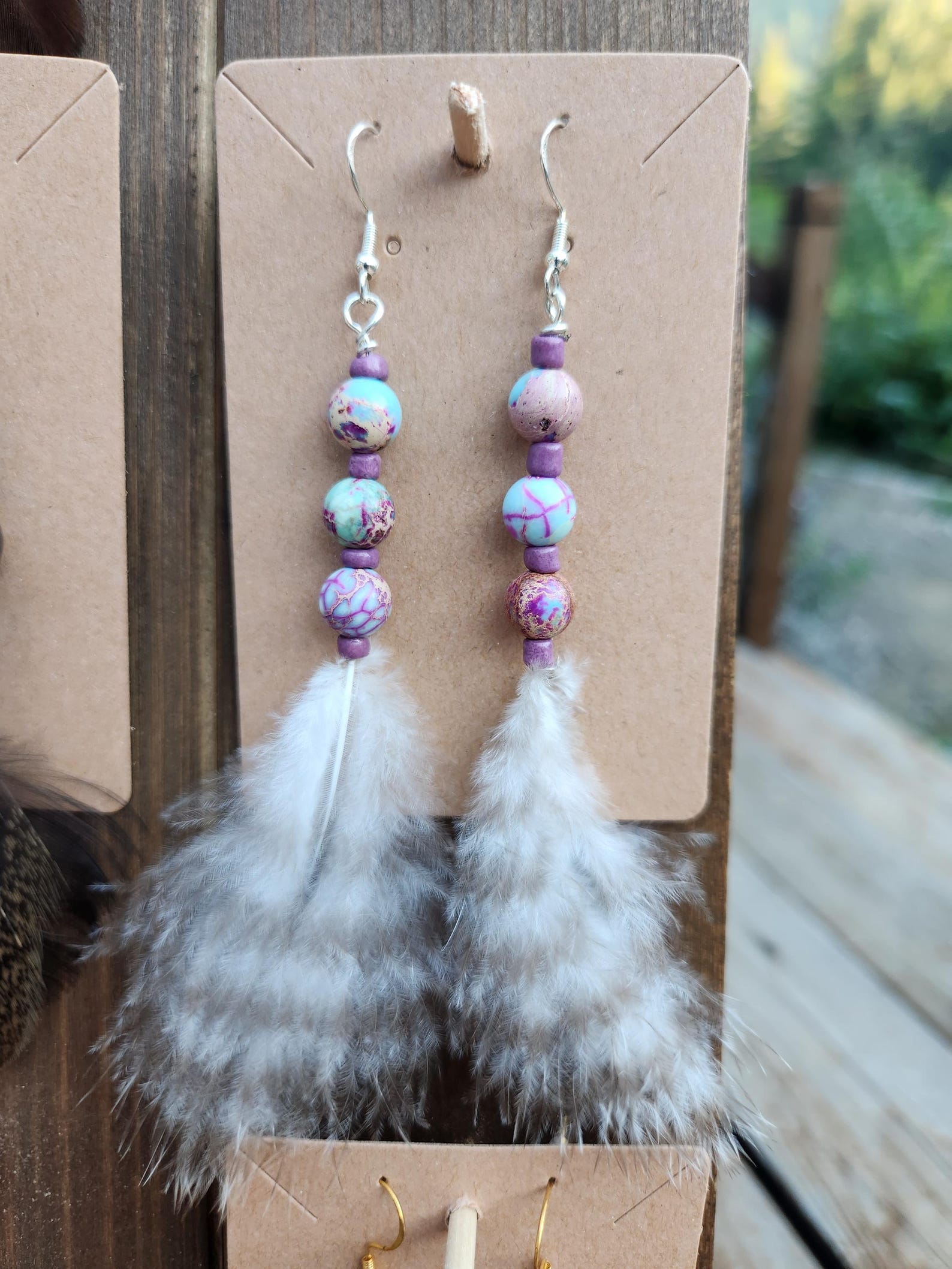 Real Feather Dangle Earrings, Hens Sustainably Raised on Our Homestead ...