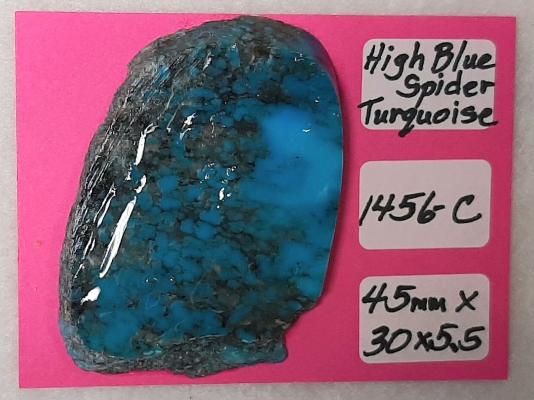 High Blue Spider Turquoise, Turquoise Slab for Cabochons, Jewelry ...