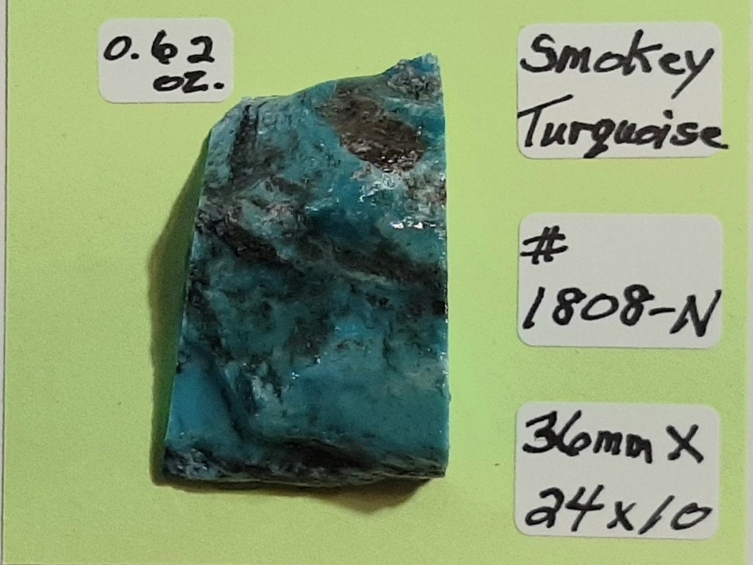 Kingman Smokey Turquoise, Turquoise Slab for Cabochons, Jewelry Making ...
