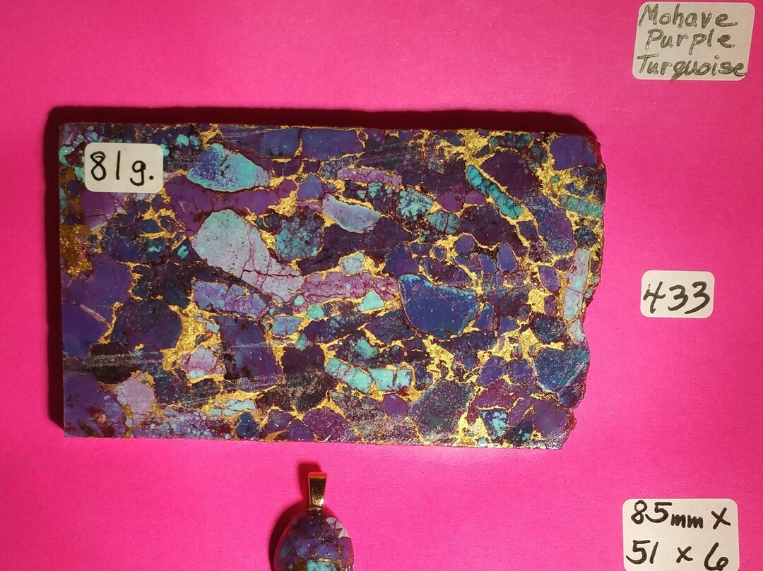 Mohave Purple & Kingman Blue Turquoise, Turquoise Slab for Cabochons ...