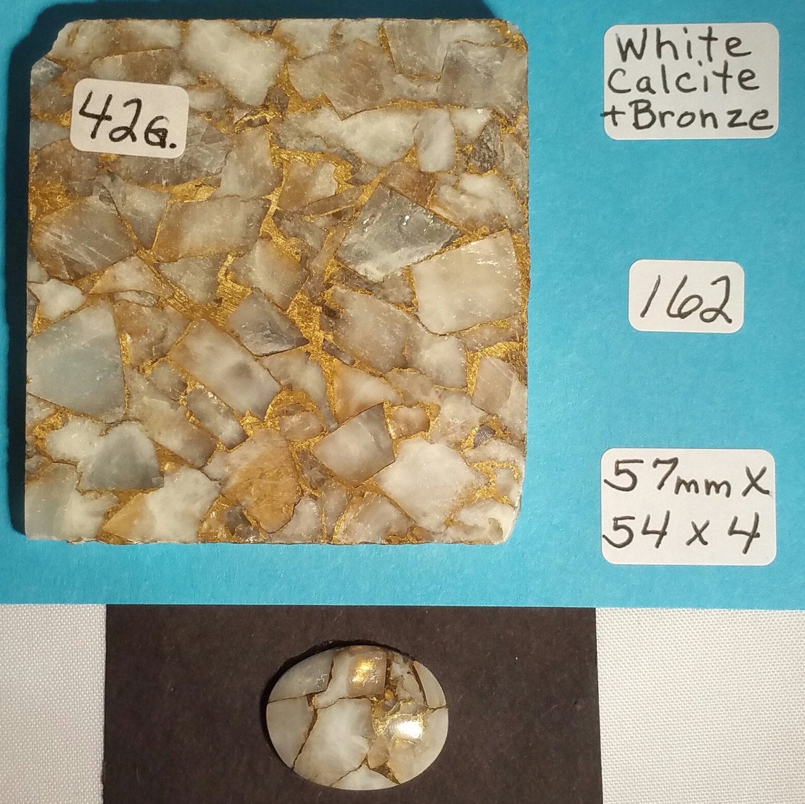 White Calcite, Calcite Slab for Cabochons, Jewelry Making, Cabochon ...