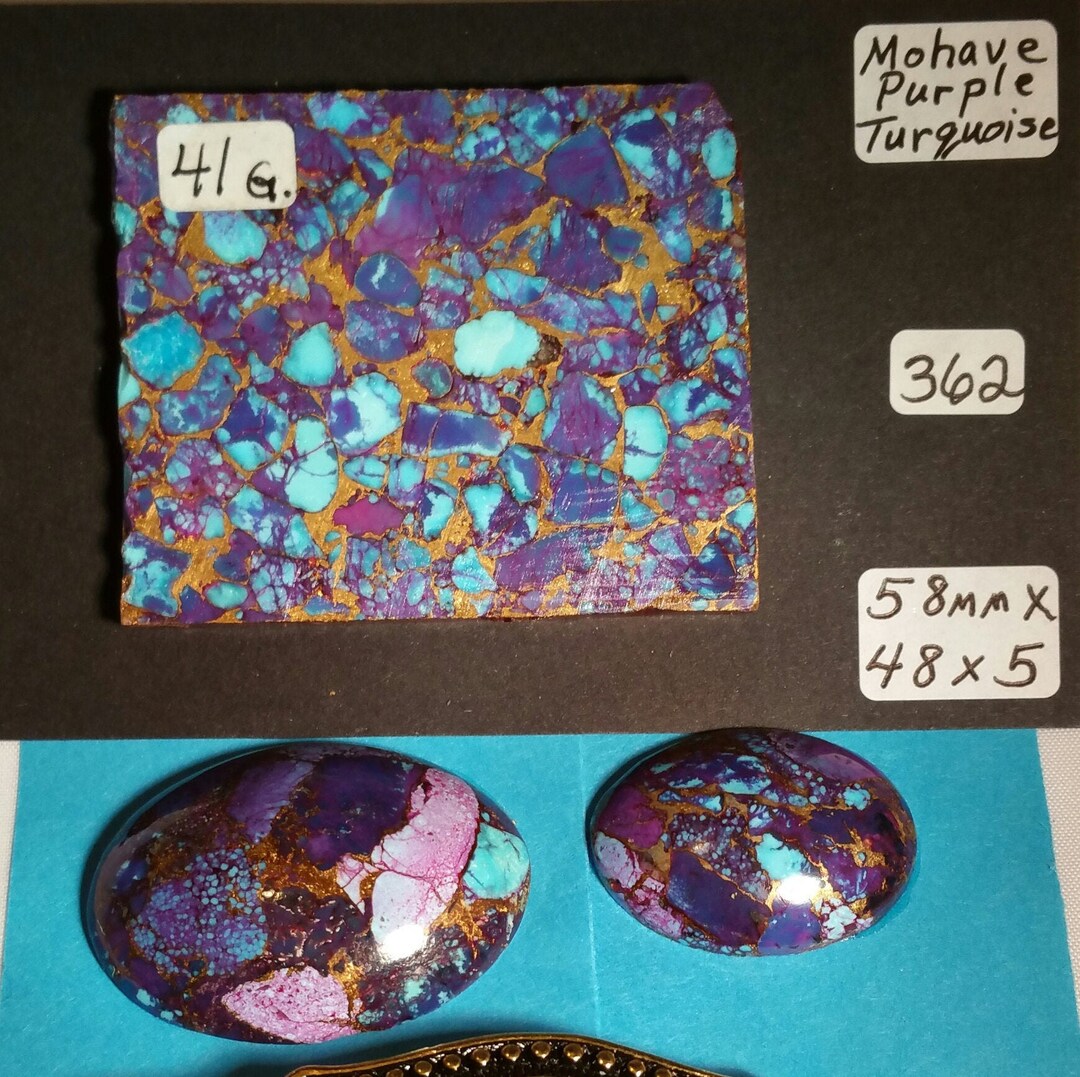 Mohave Purple & Kingman Blue Turquoise, Turquoise Slab for Cabochons ...