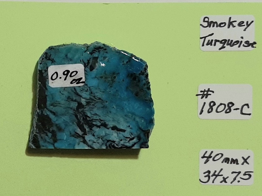 Kingman Smokey Turquoise, Turquoise Slab for Cabochons, Jewelry Making ...