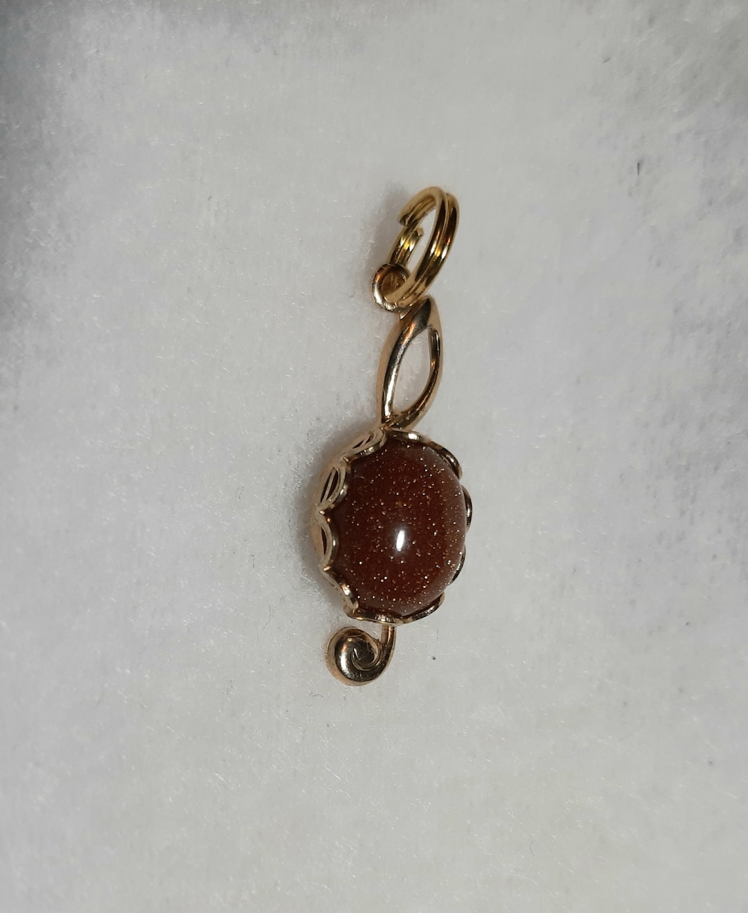 Goldstone Treble Clef Pendant, Hand Made, Gold-tone Bail, Made in USA ...