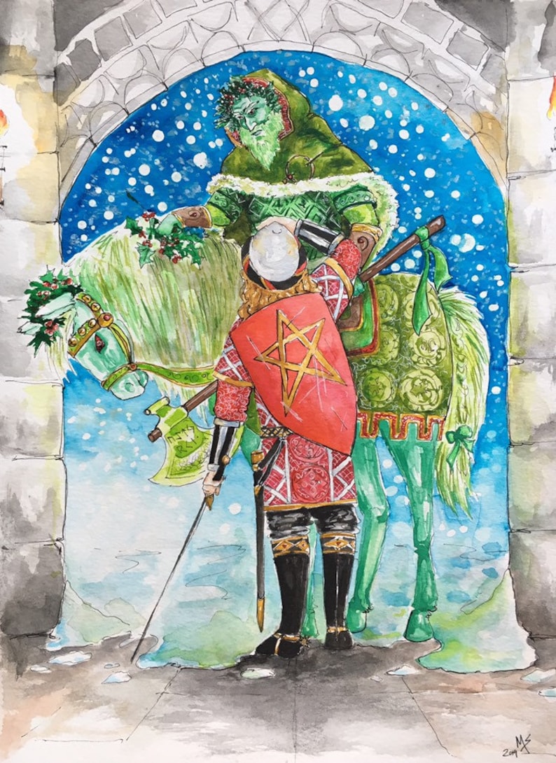 Sir Gawain and the Green Knight Watercolor Print on 8.5x11 Cardstock ...
