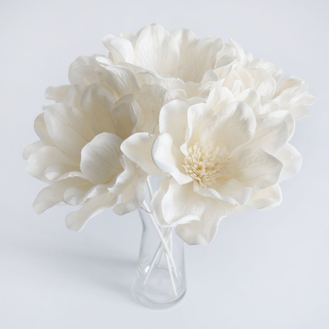 5 Grandiflora Lily 6" Sola Flower With Reed Diffuser for Home Fragrance by Plawanature - Etsy