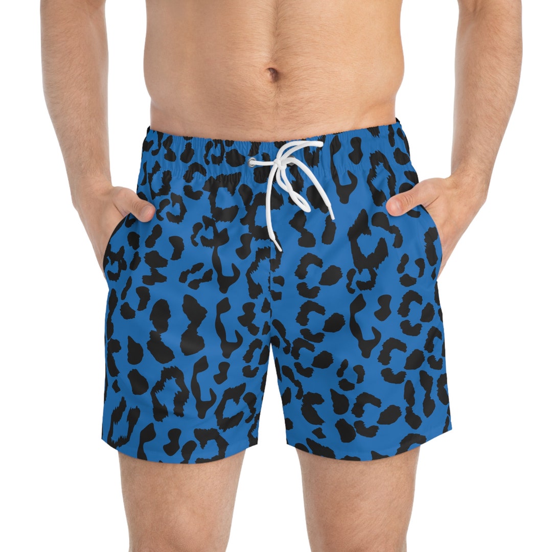 Swim Trunks - Leopard Camouflage - Blue-black - Etsy