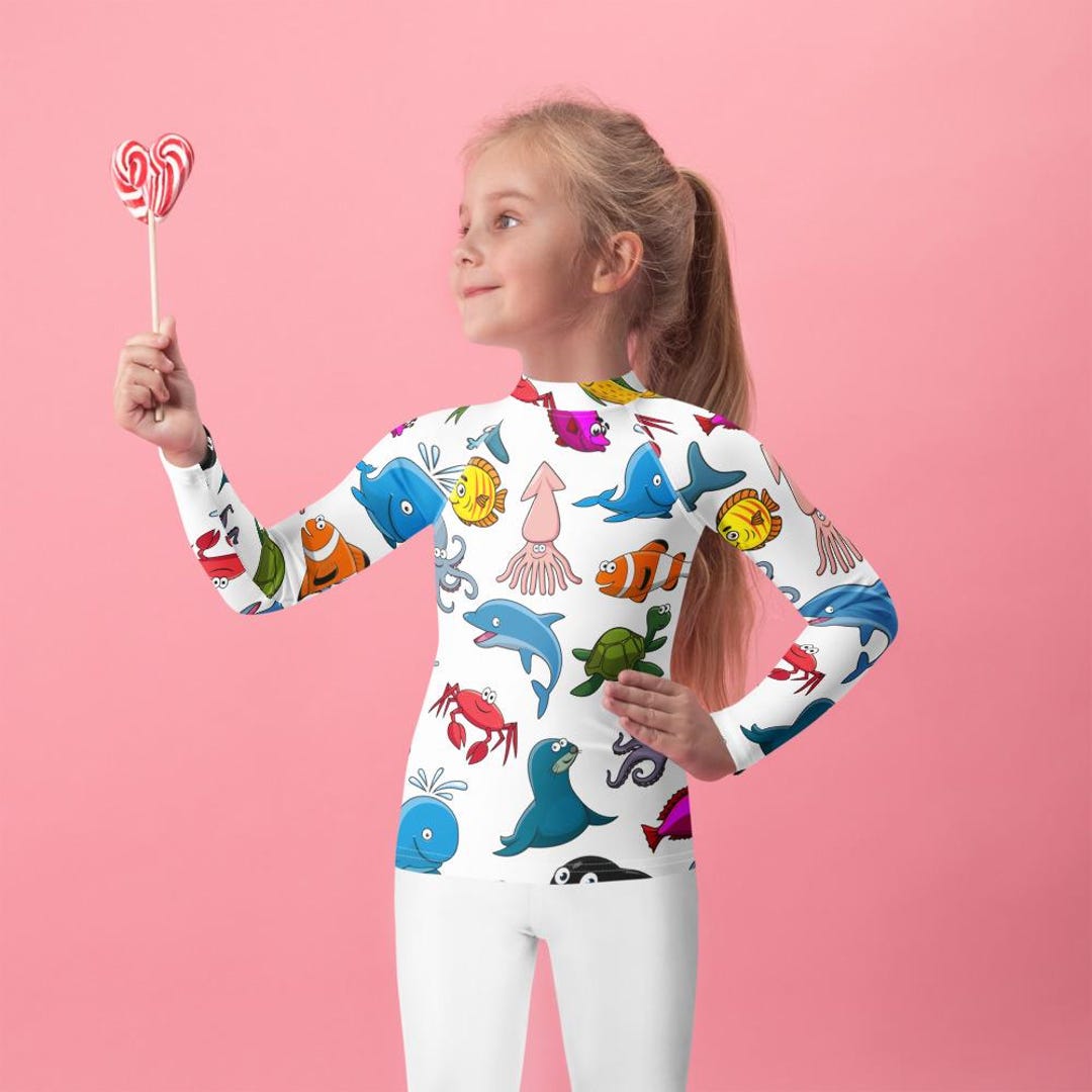 Kids Rash Guard - Underwater Animal Pattern - Etsy