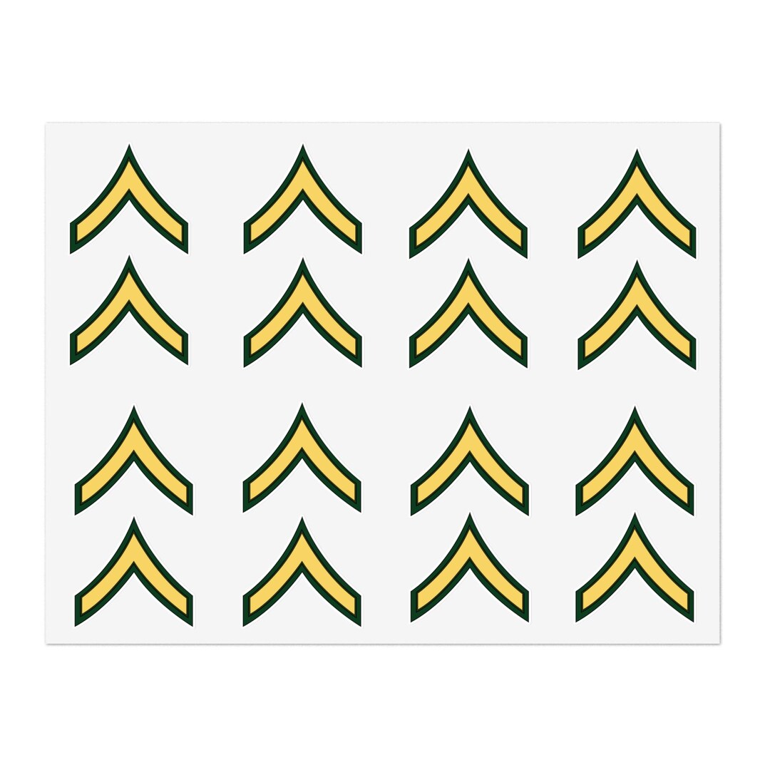 Military Sticker Sheets, Army Rank - Private E2. Army Stickers ...