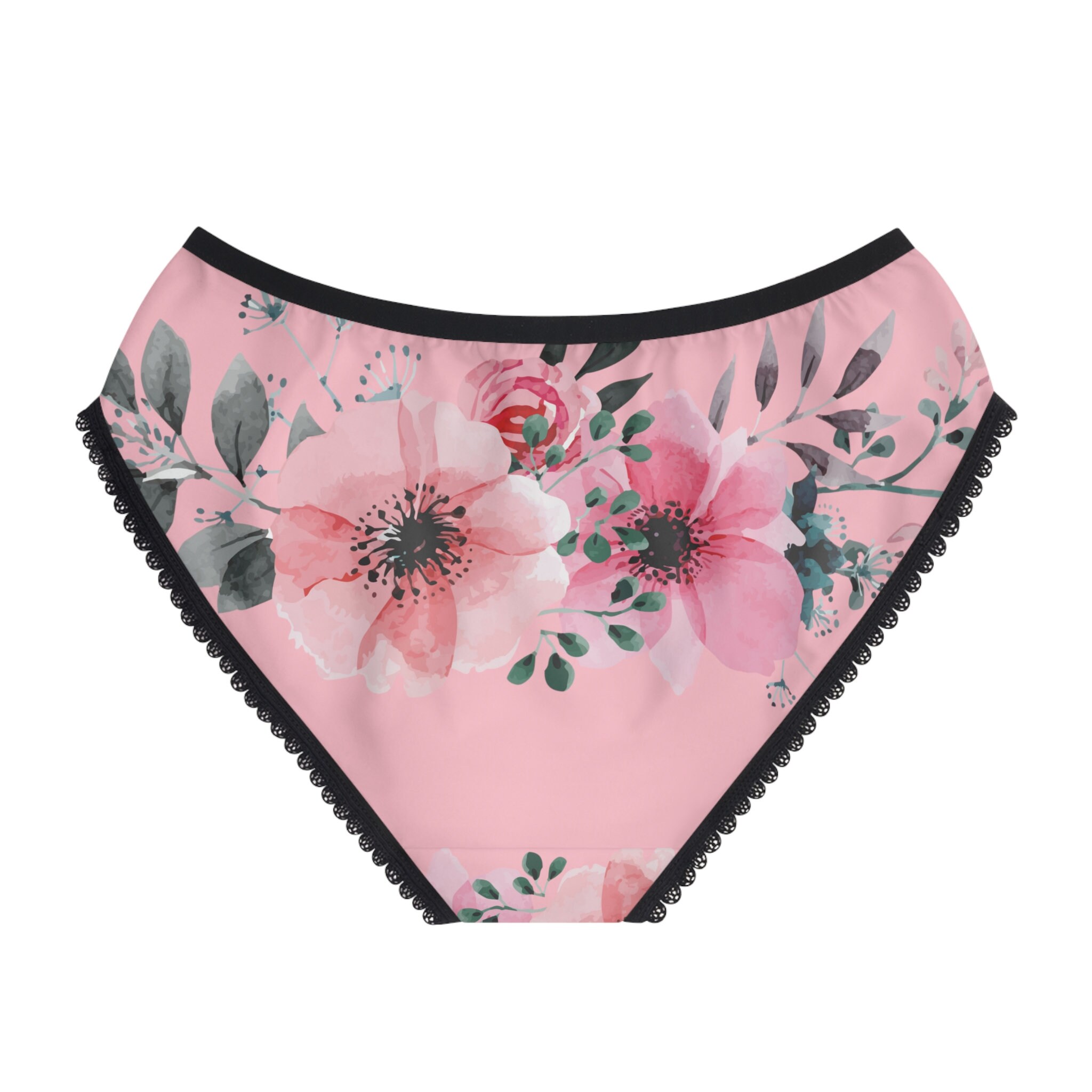 Women's Briefs - Pink Flowers on Pink - Etsy