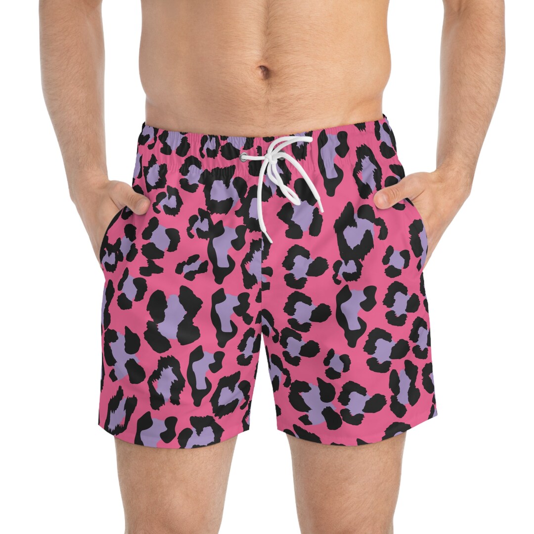 Swim Trunks - Leopard Camouflage - Pink - Purple - Etsy