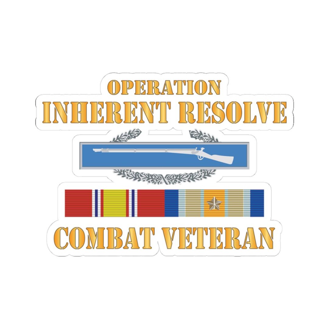 Kiss - Cut Stickers - Army - Opn Inherent Resolve (OIR) SVC Bar W CIB ...