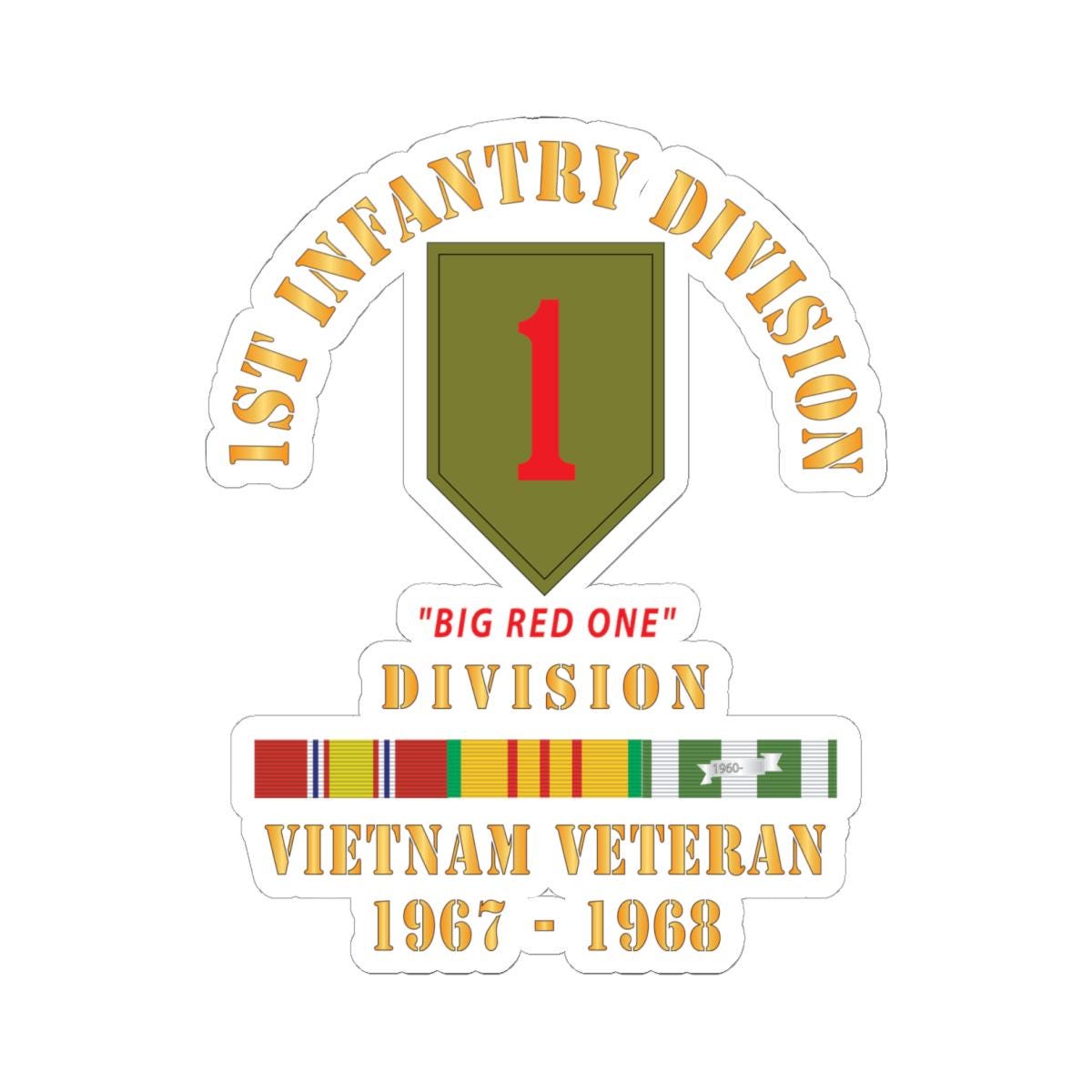 Kiss-cut Stickers - SSI - 1st Infantry Division - Big Red One - Vietnam ...