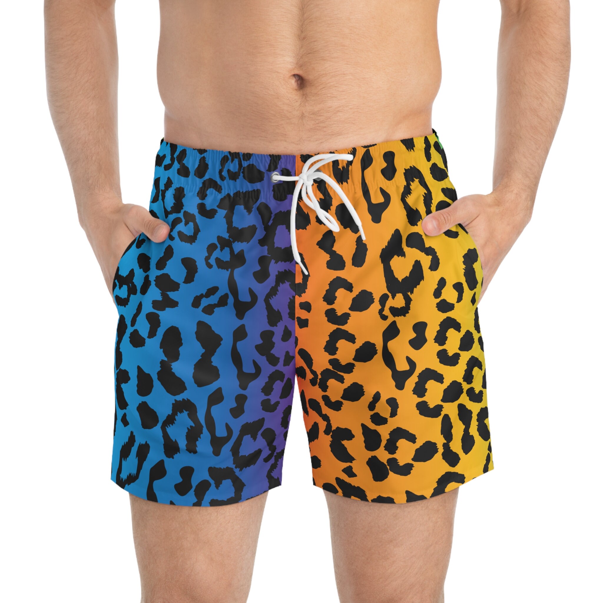 Swim Trunks - Leopard Camouflage - Rainbow Reverse Panel X 300 - Etsy