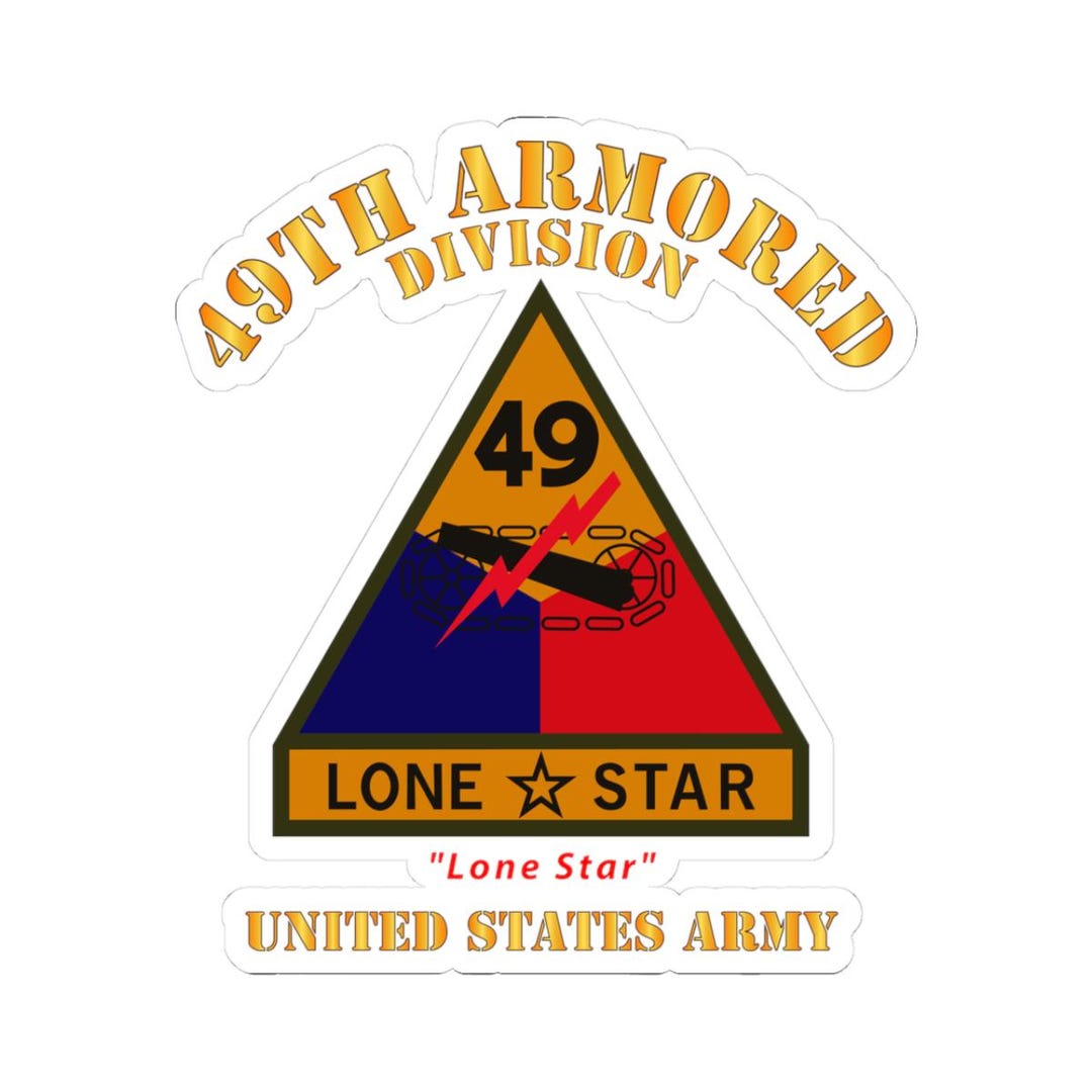 Kiss-cut Stickers - Army - SSI - 49th Armored Division W Name Tape ...