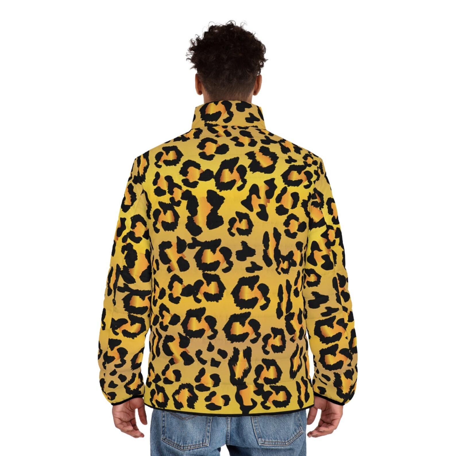 Men's Puffer Jacket AOP Leopard Spots - Etsy