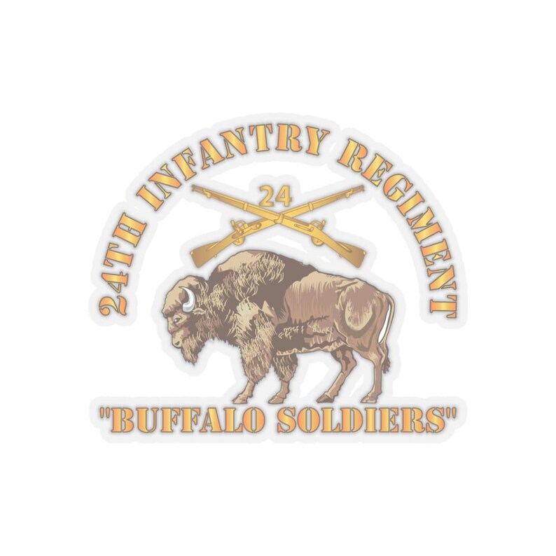 Kiss-cut Stickers - Army - 24th Infantry Regiment - Buffalo Soldiers W ...