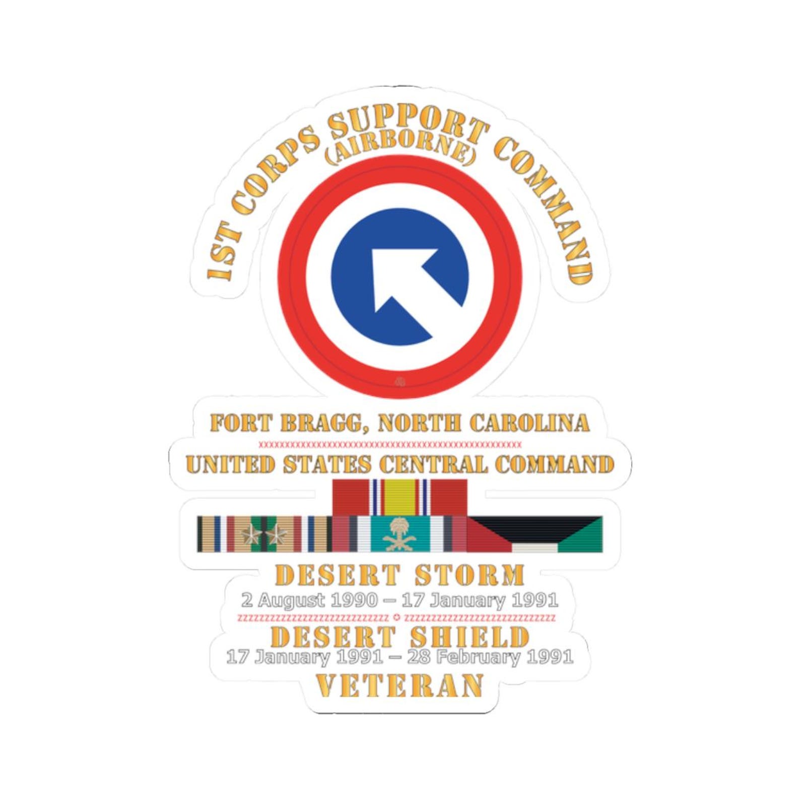 Kiss-cut Stickers - Army - 1st Corps Support Command (COSCOM) - US ...