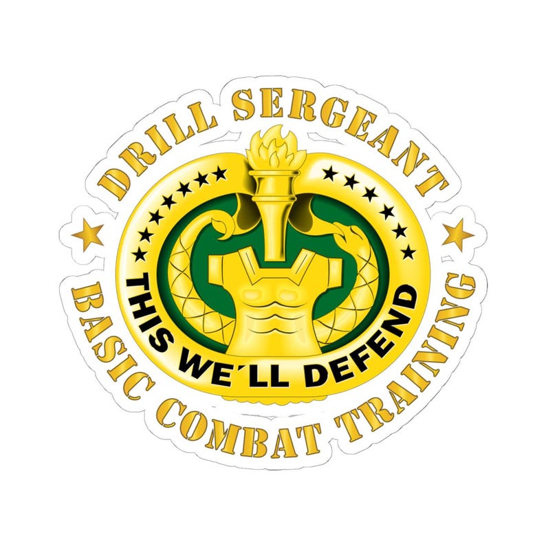 Kiss-cut Stickers - Army - Drill Sgt Badge - Basic Combat Training - Etsy