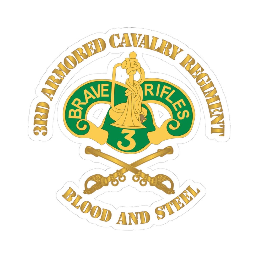 Kiss-cut Stickers - Army - 3rd Armored Cavalry Regiment DUI - Blood and ...