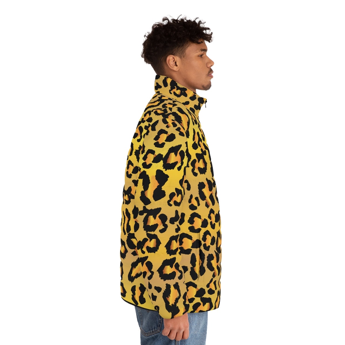 Men's Puffer Jacket AOP Leopard Spots - Etsy