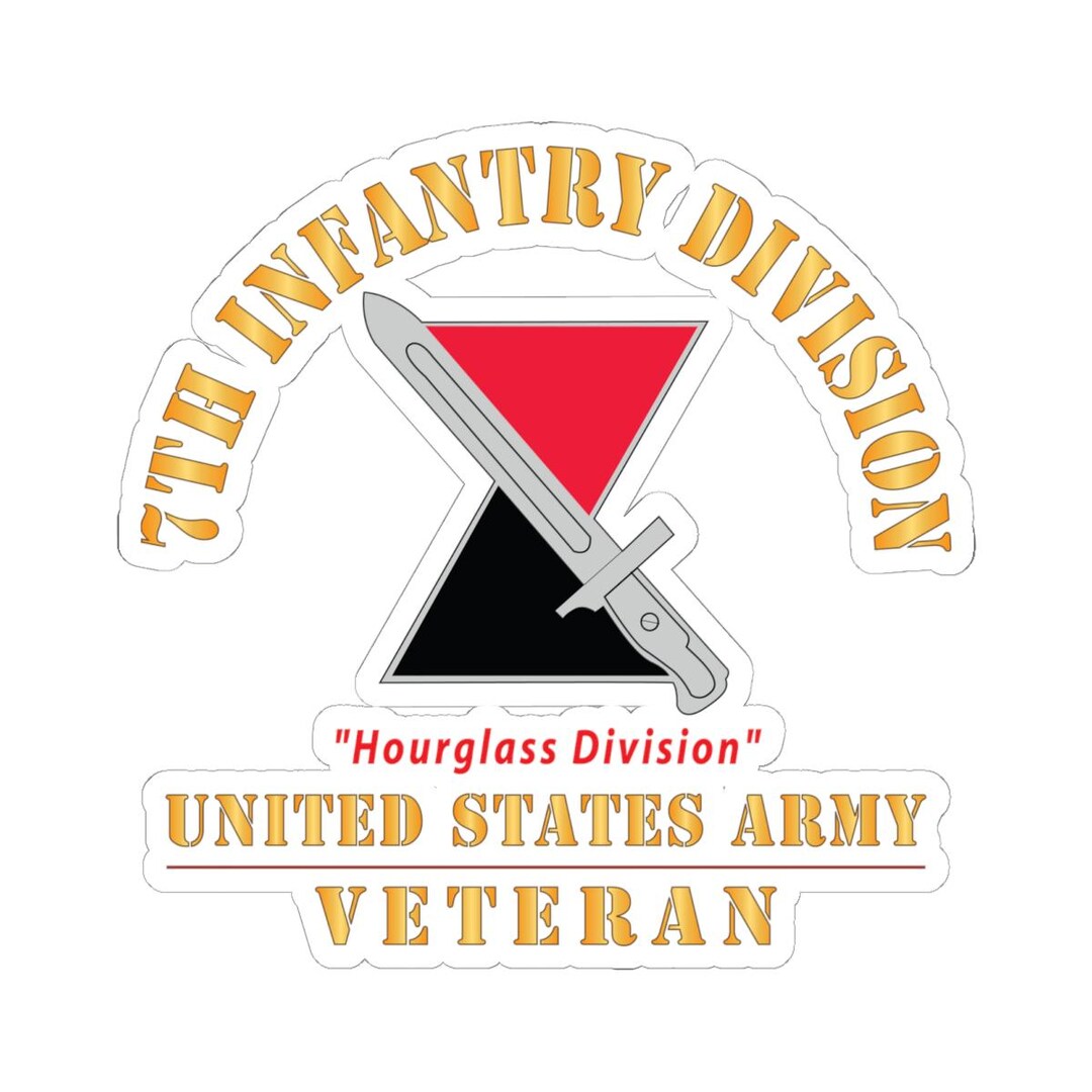 Kiss-cut Stickers - Army - DUI - 7th Infantry Division - Hourglass ...