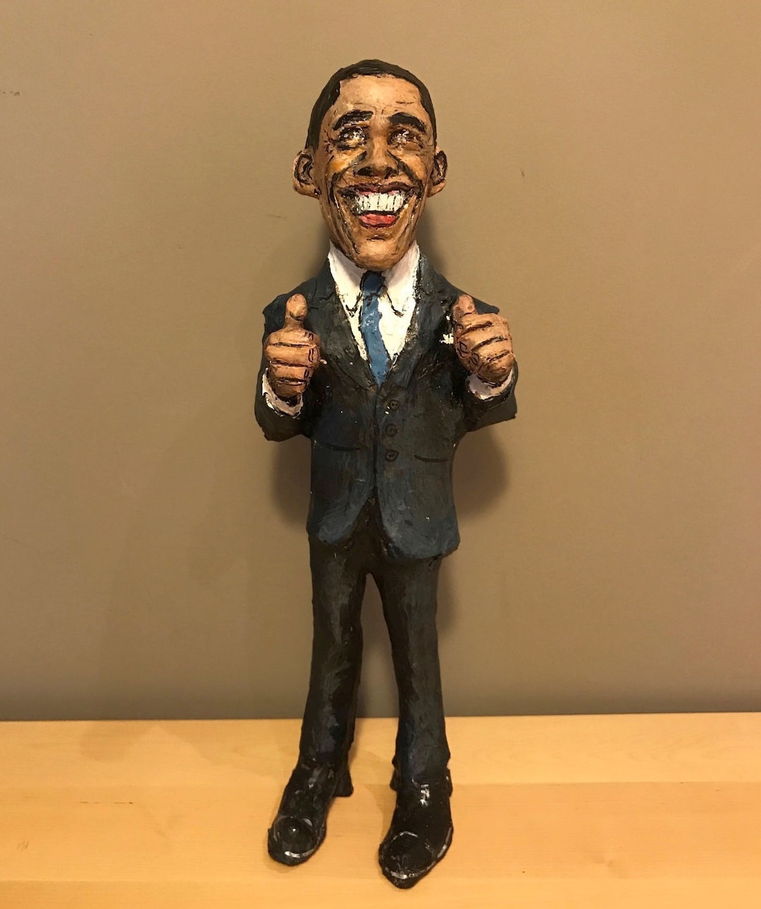 Barack Obama Sculpture, Handmade Paper Mache Figure - Etsy