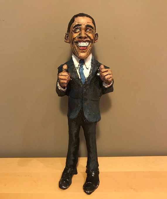 Barack Obama Sculpture Handmade Paper Mache Figure | Etsy