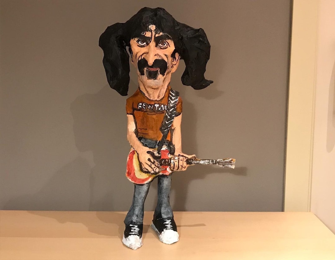 Frank Zappa Figure, Handmade Figurine, Music, Paper Mache Sculpture - Etsy