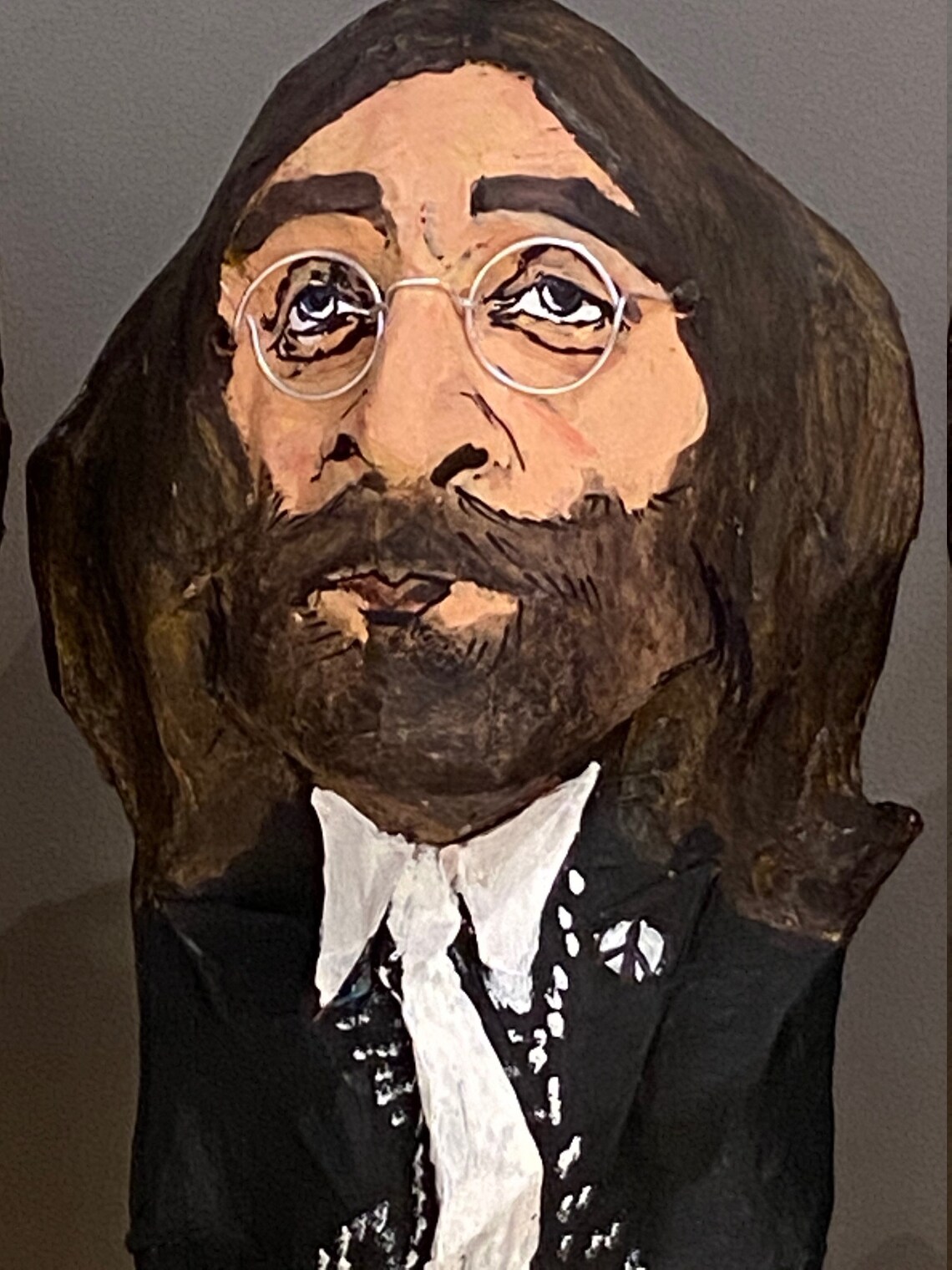 John Lennon Sculpture, Beatles, Handmade Paper Mache Figure, Lennon ...