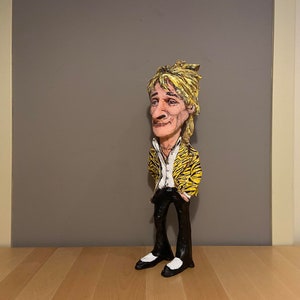 Rod Stewart Figure, Handmade Figurine, Paper Mache, Musician Gift ...