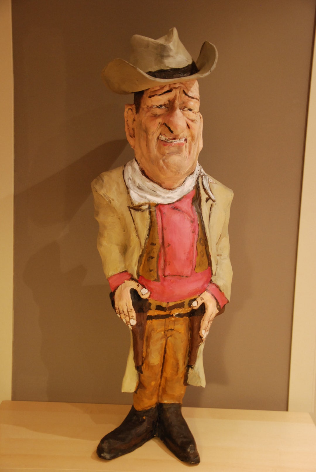 John Wayne Sculpture, John Wayne Gifts, Handmade Paper Mache Figure - Etsy