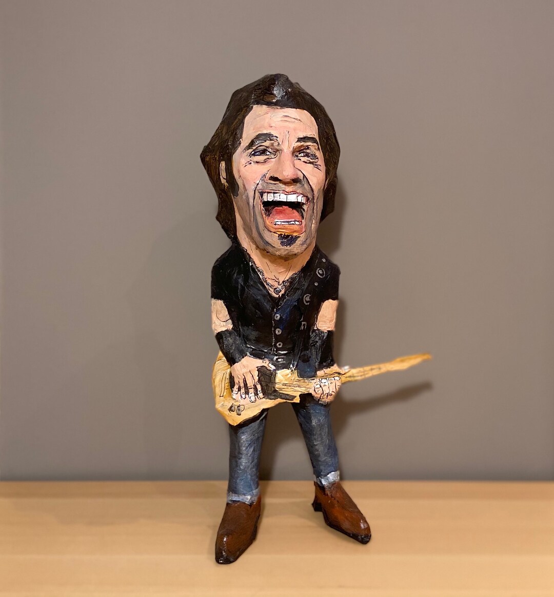 Bruce Springsteen Sculpture, the Boss, Handmade Paper Mache Figurine - Etsy