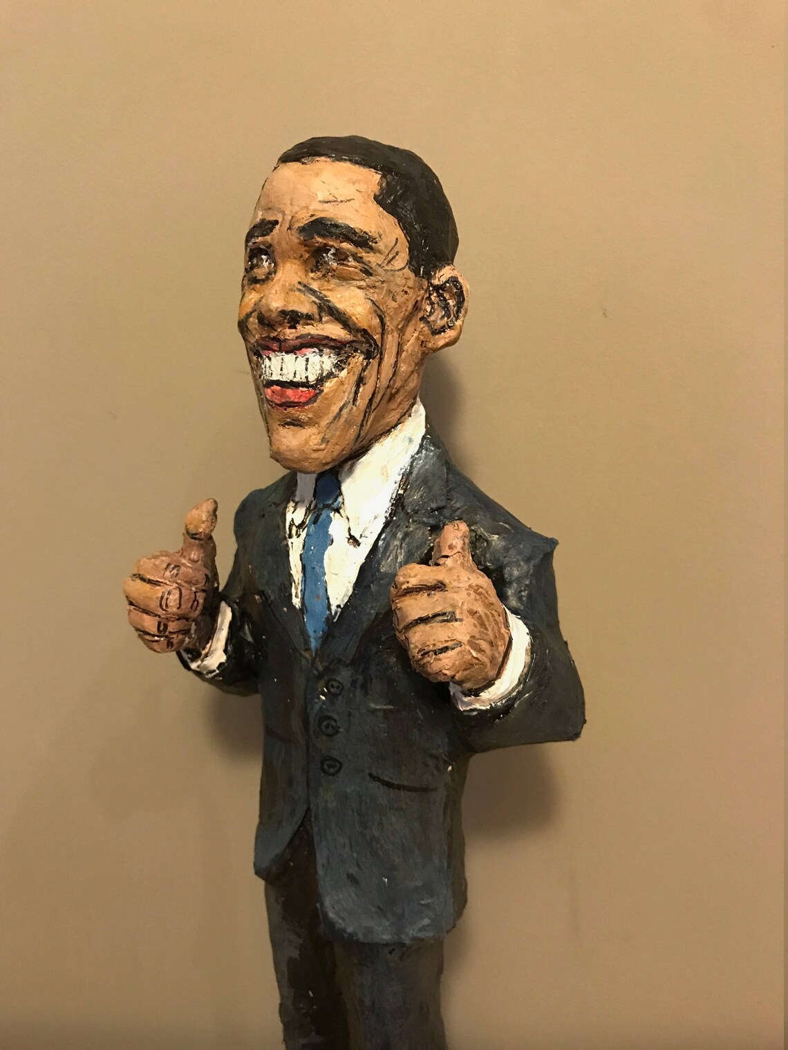 Barack Obama Sculpture Handmade Paper Mache Figure | Etsy