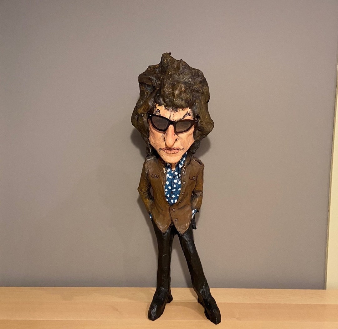 Bob Dylan, Paper Mache Figure, Bob Dylan Gift, Handmade Sculpture ...