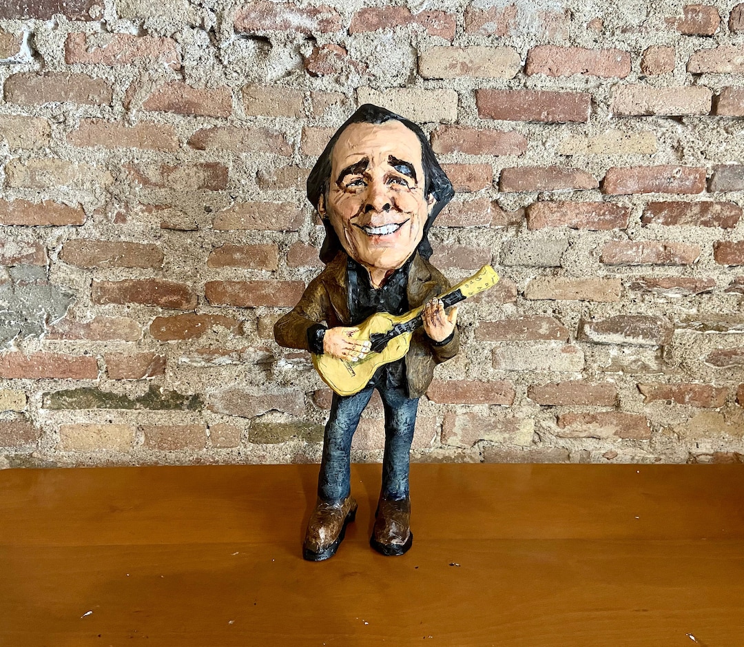 Joan Manuel Serrat Paper Mache Sculpture, Musician Serrat, Gift for ...