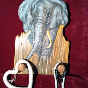 Wooden Coat Rack Elephant, Hand Made and Painted, Unique Design, Home ...