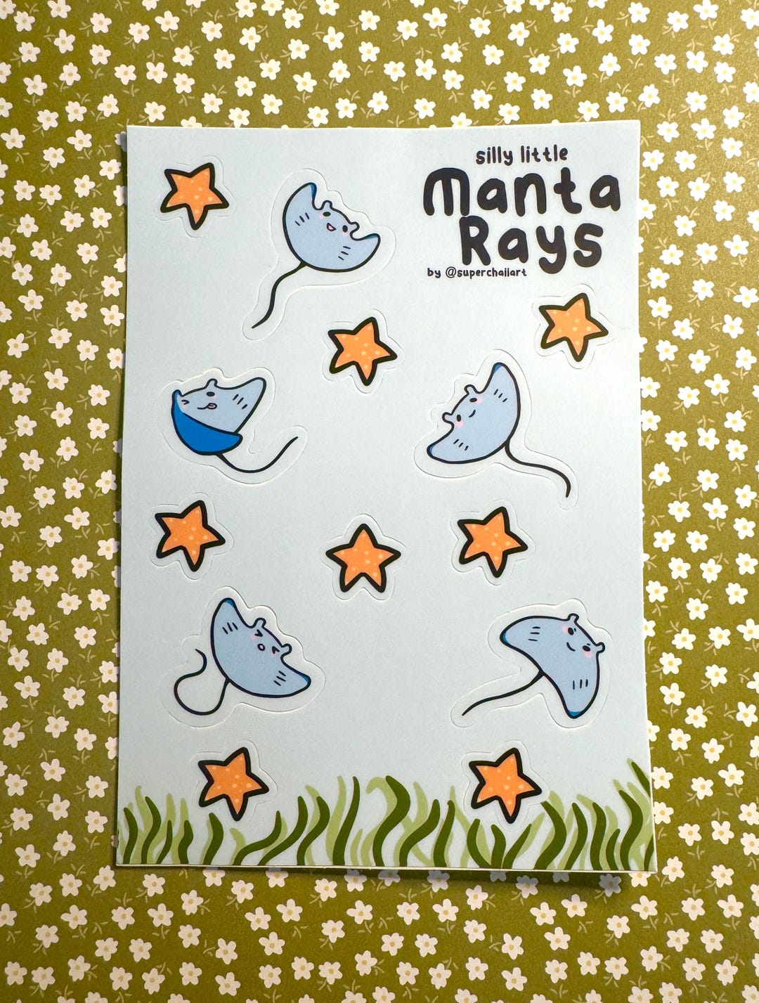 Silly Little Manta Rays Vinyl Sticker Sheet // Manta Ray Sticker Sheet ...